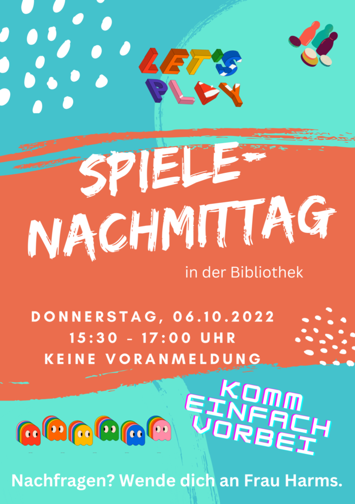 Einladung zum Spielenachmittag in der Bibliothek